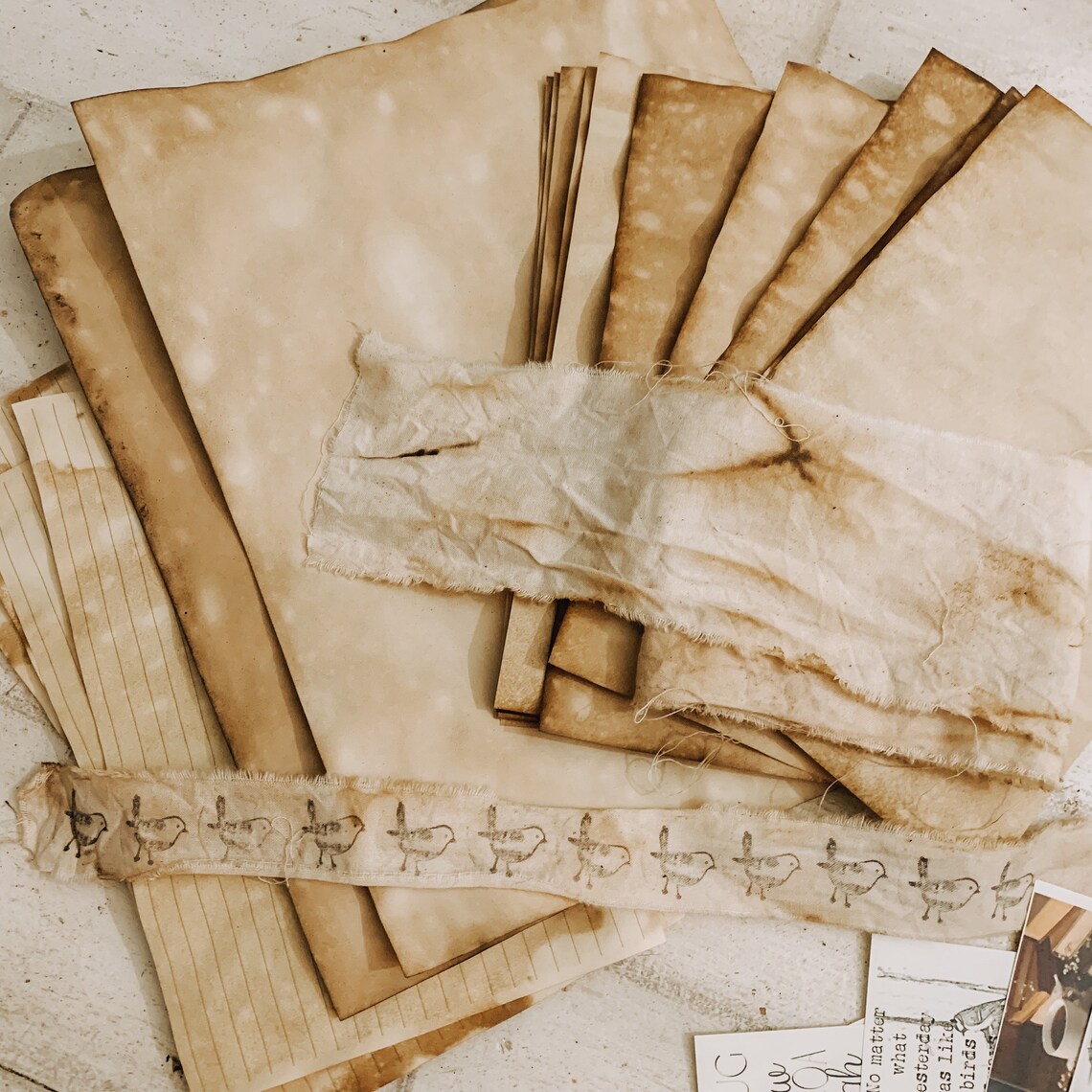 GIANT 100 Piece SAMPLER BOX Journal Kittea Dyed Paper Coffee - Etsy