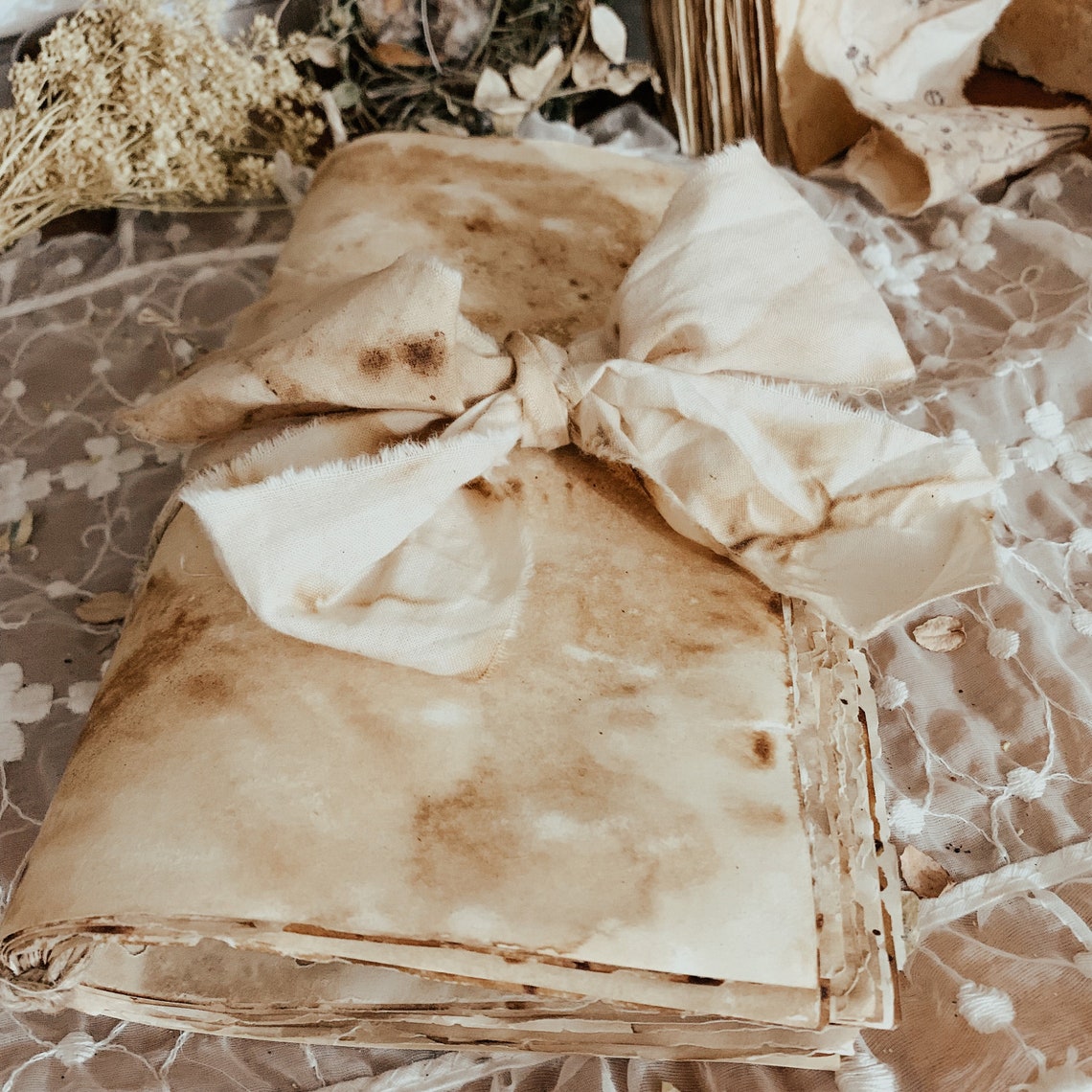 Tea Dyed Paper Journal Coffee Stained Paper Grit and Hope - Etsy