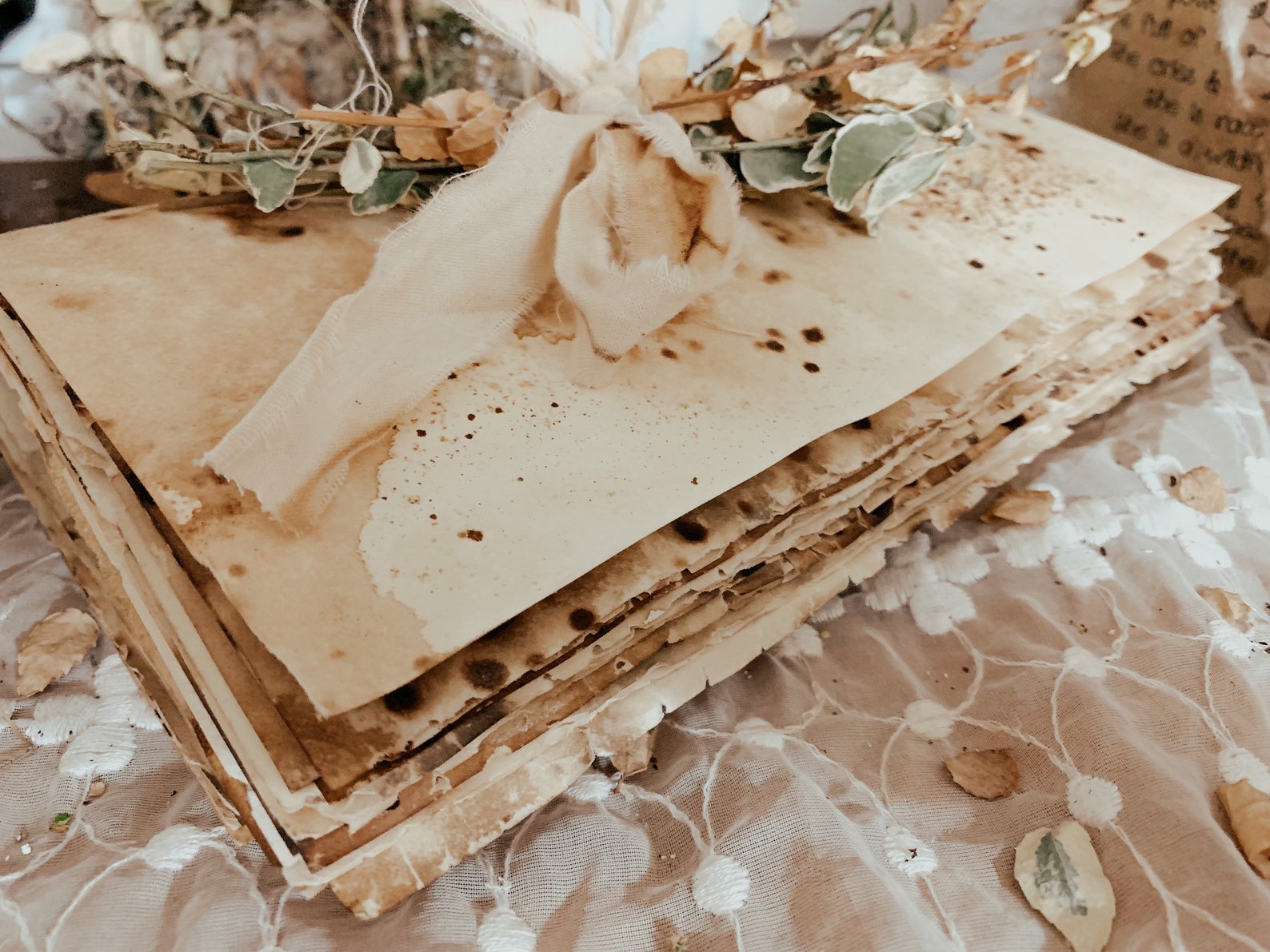 Tea Dyed Paper Journal Coffee Stained Paper Grit and Hope - Etsy