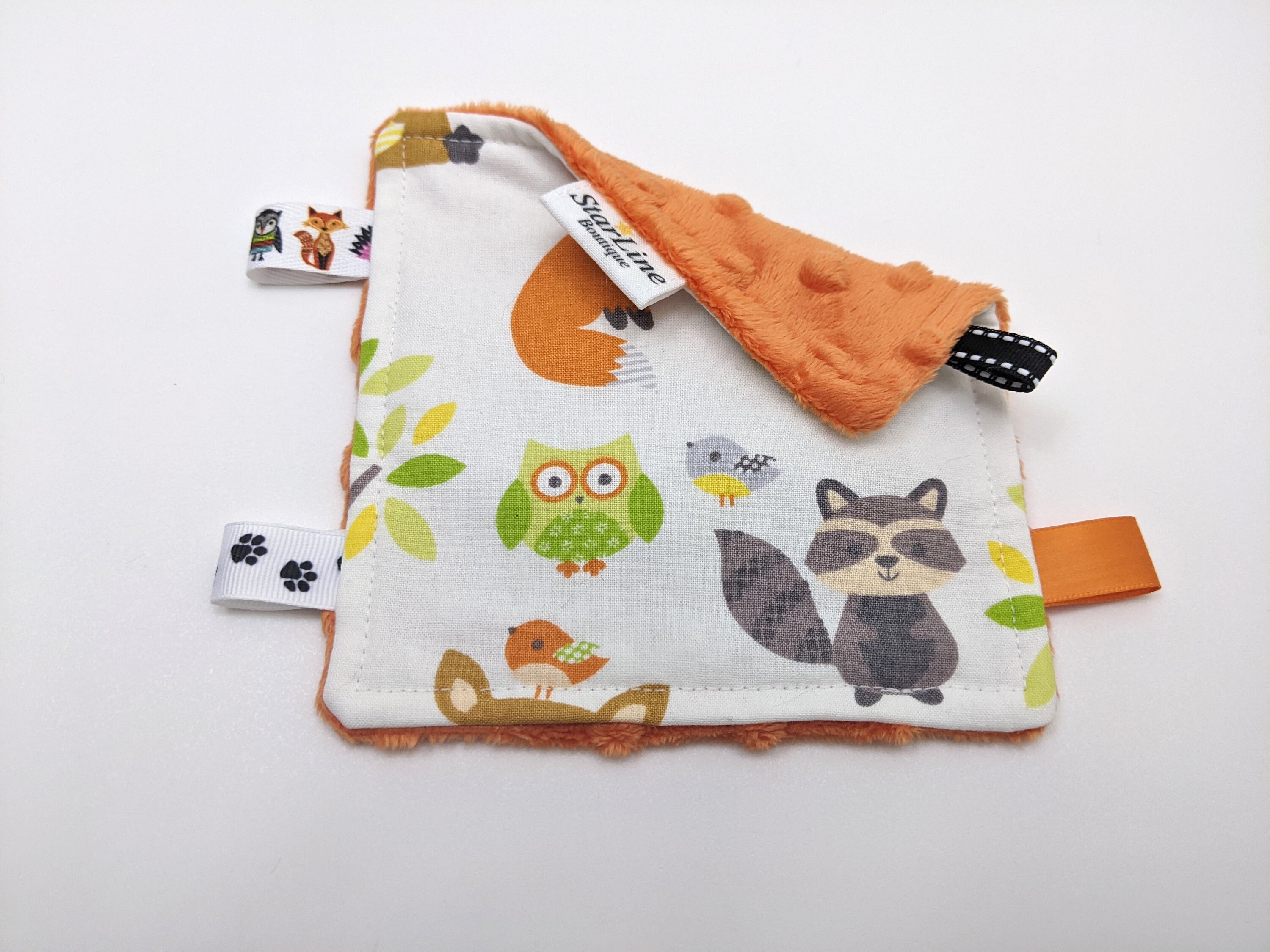Woodland Animals Baby Crinkle Square Baby Sensory Square - Etsy
