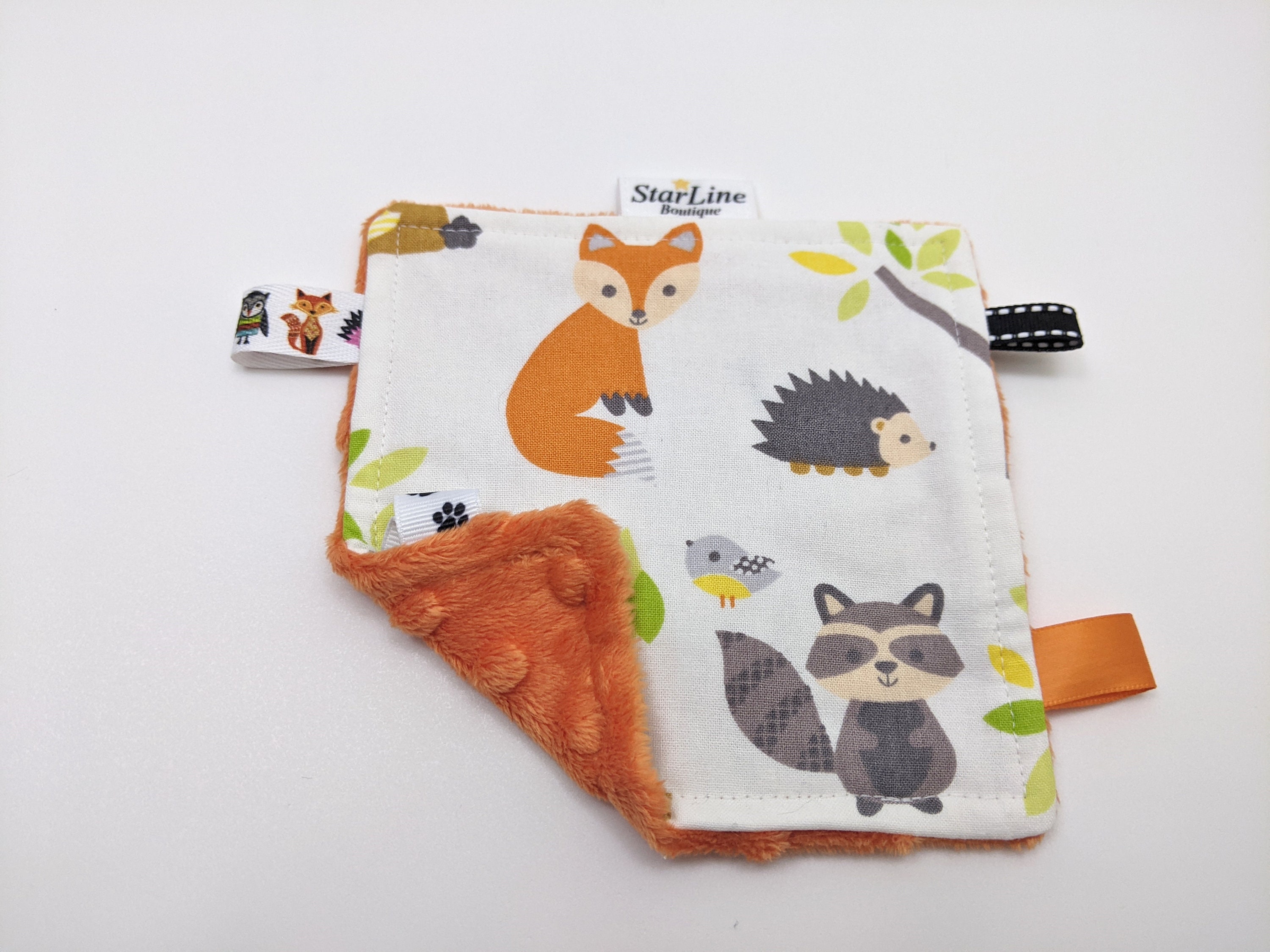 Woodland Animals Baby Crinkle Square Baby Sensory Square - Etsy