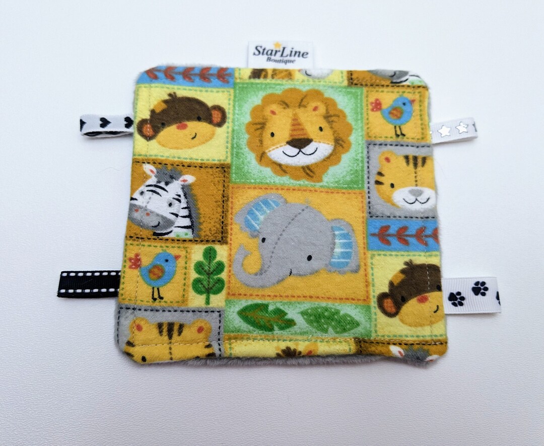 Zoo Animals Baby Crinkle Square, Baby Sensory Square, Giggle Square for ...