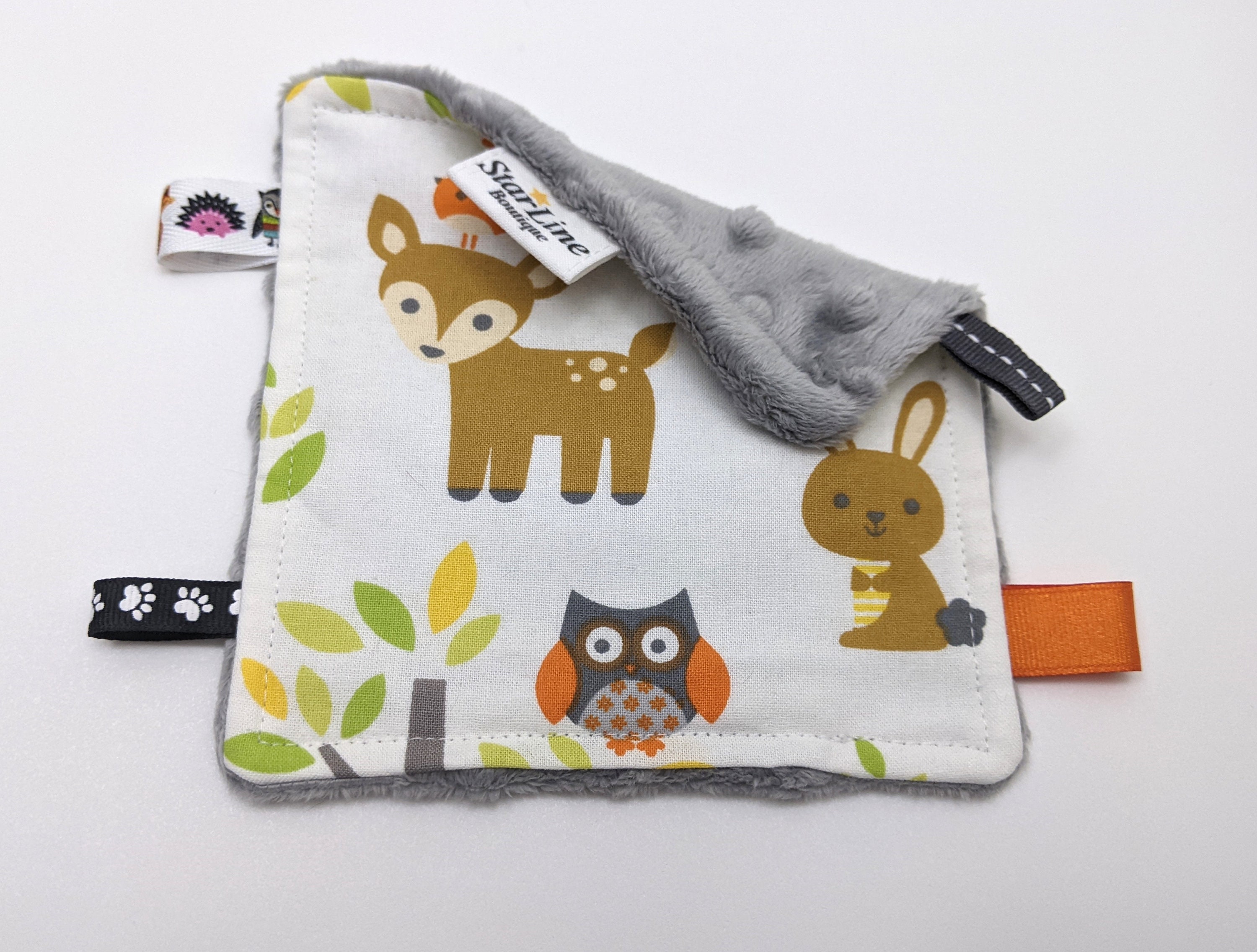 Woodland Animals Baby Crinkle Square Baby Sensory Square - Etsy