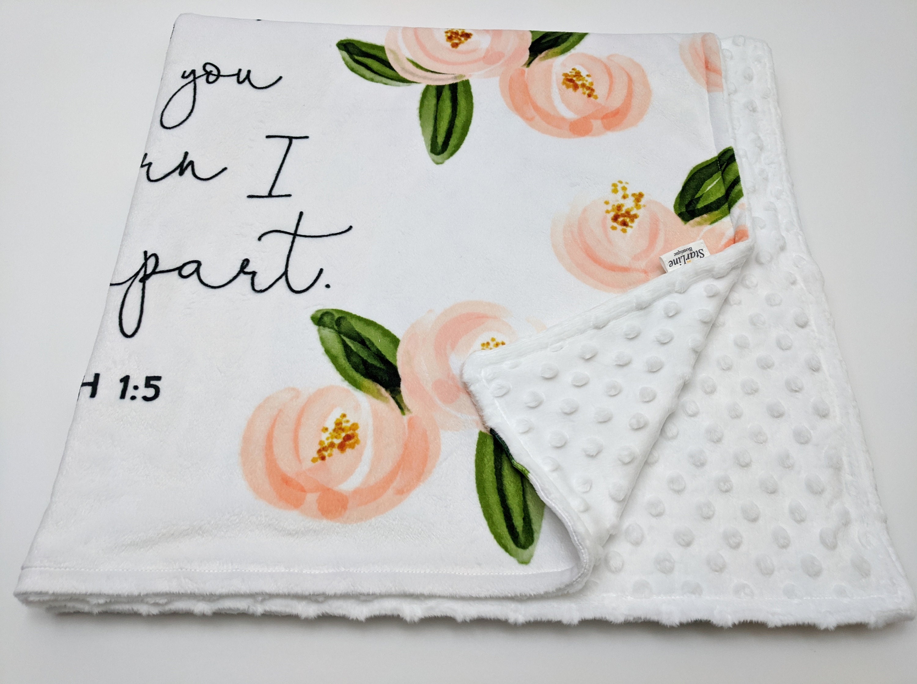Baptism Baby Girl Floral Blanket Bible Verse Minky Baby | Etsy