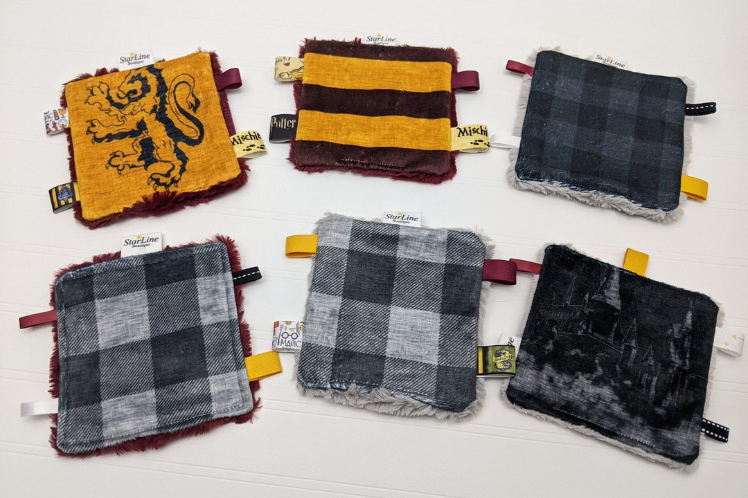 Baby Crinkle Square, Baby Giggle Square, Witches and Wizards, Burgundy ...