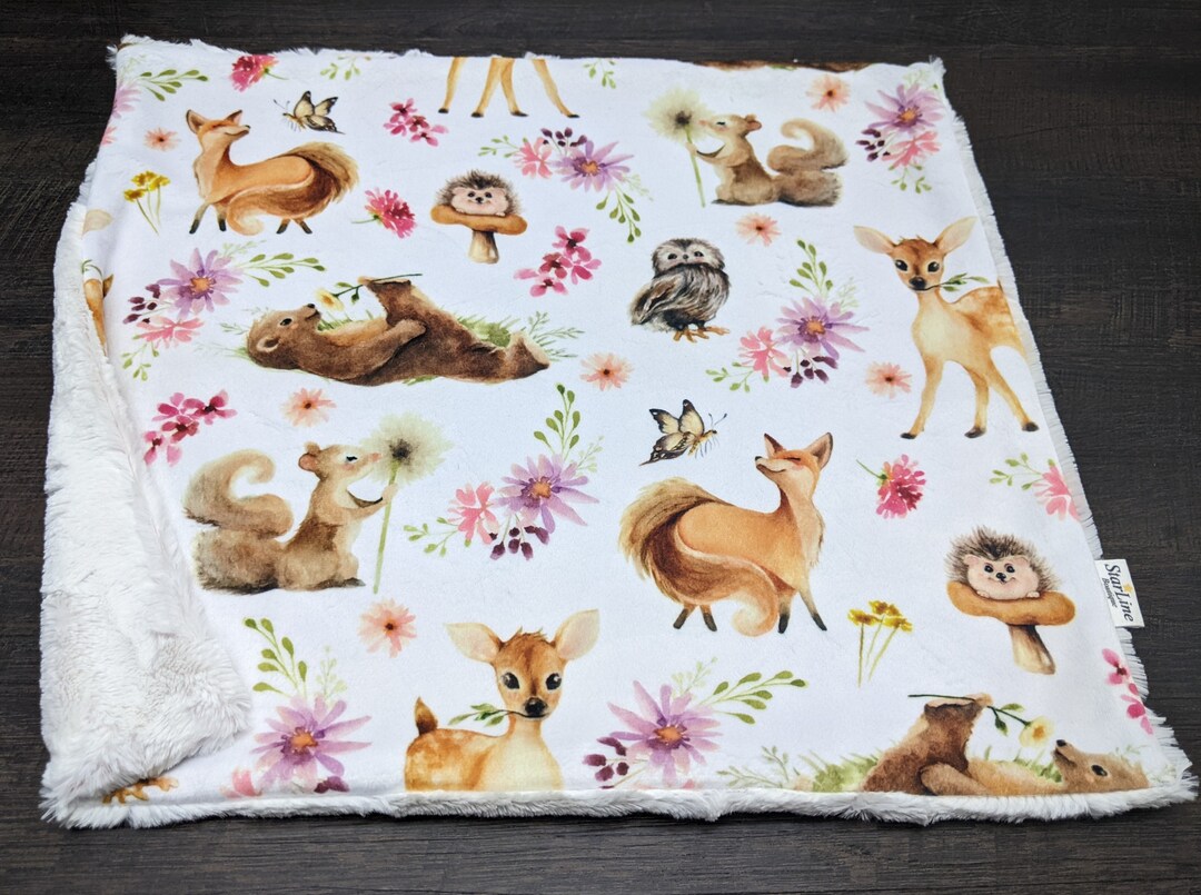 Forest Woodland Lovey, Woodland Animals Baby Lovey, Minky Security ...