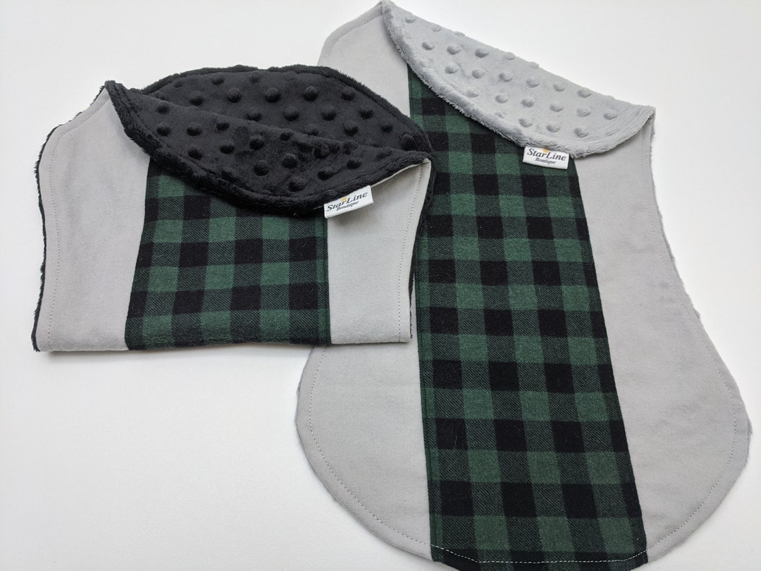 Buffalo Plaid Burp Cloth Set, Baby Shower Burp Cloths, Buffalo Plaid ...