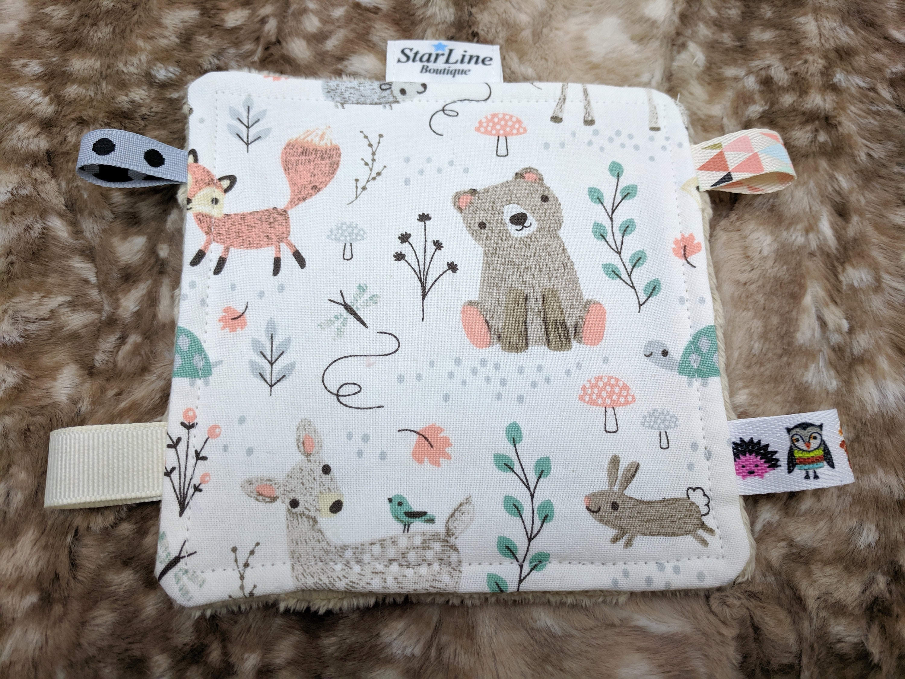 Crinkle Square Woodland Baby Shower Baby Sensory Square - Etsy