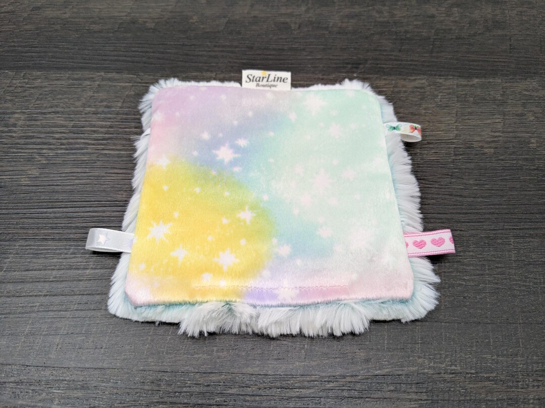 Crinkle Square in Soft Minky and Faux Fur, Sensory Noise Maker for Baby ...