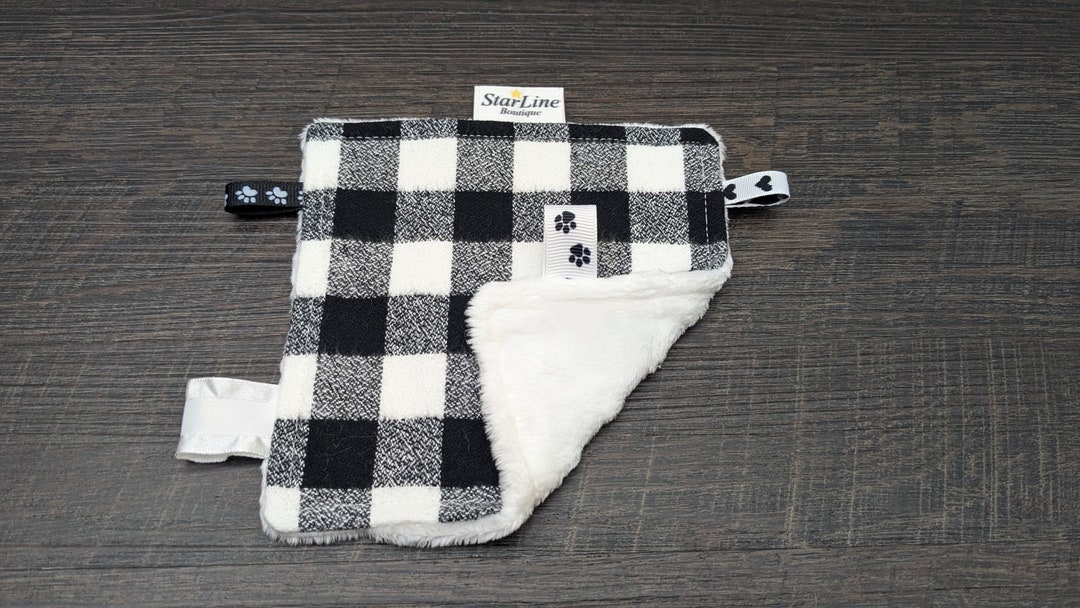 Baby Crinkle Square, Black and White Plaid Crinkle Square, Crinkle ...