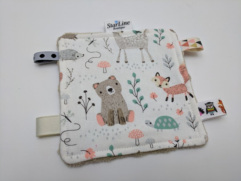 Crinkle Square Woodland Baby Shower Baby Sensory Square - Etsy