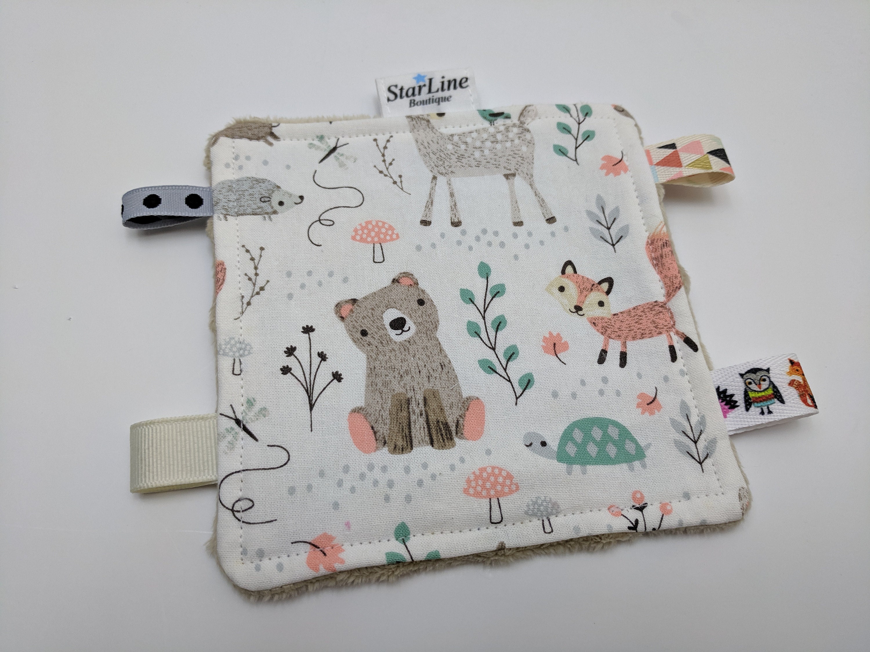 Crinkle Square Woodland Baby Shower Baby Sensory Square - Etsy