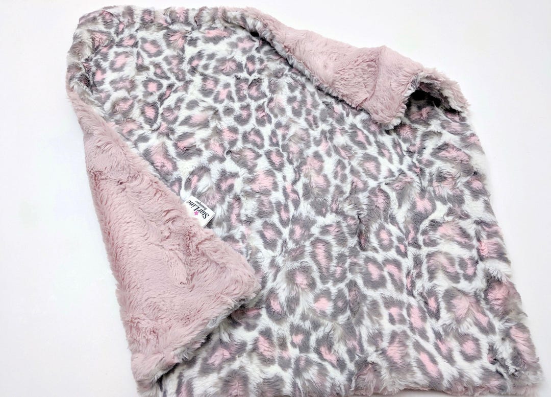 Leopard Minky Baby Lovey, Pink and Grey Minky Leopard Lovey, Leopard ...