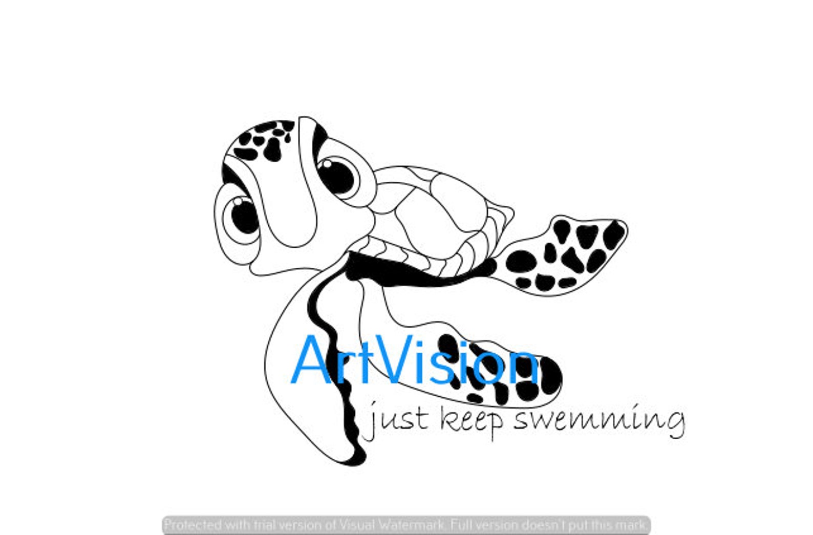 Vector Nemo Turtle svgSVGSilhouette cut files for | Etsy