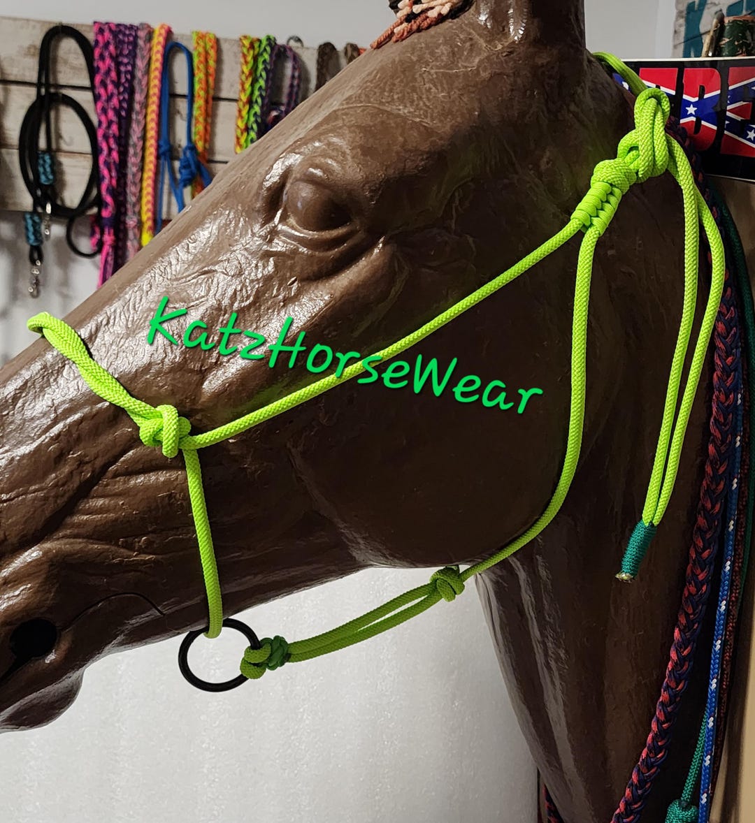 Knotted Rope Horse Halter Tack Sliding Ring Horse Pony Draft Horse ...