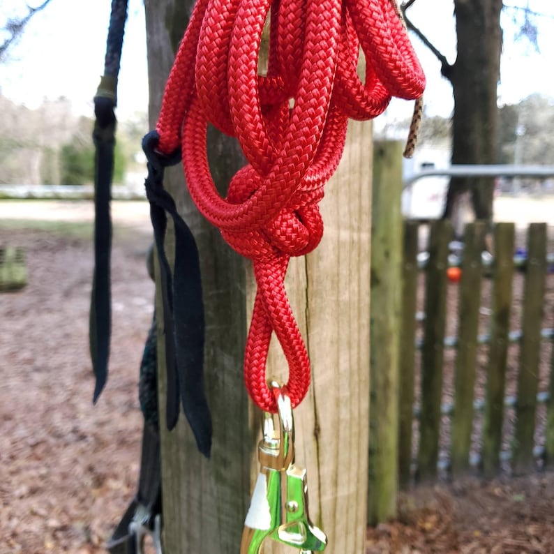 Red 18ft Clinician Rope Horse Lead Rope-equine Lunge - Etsy