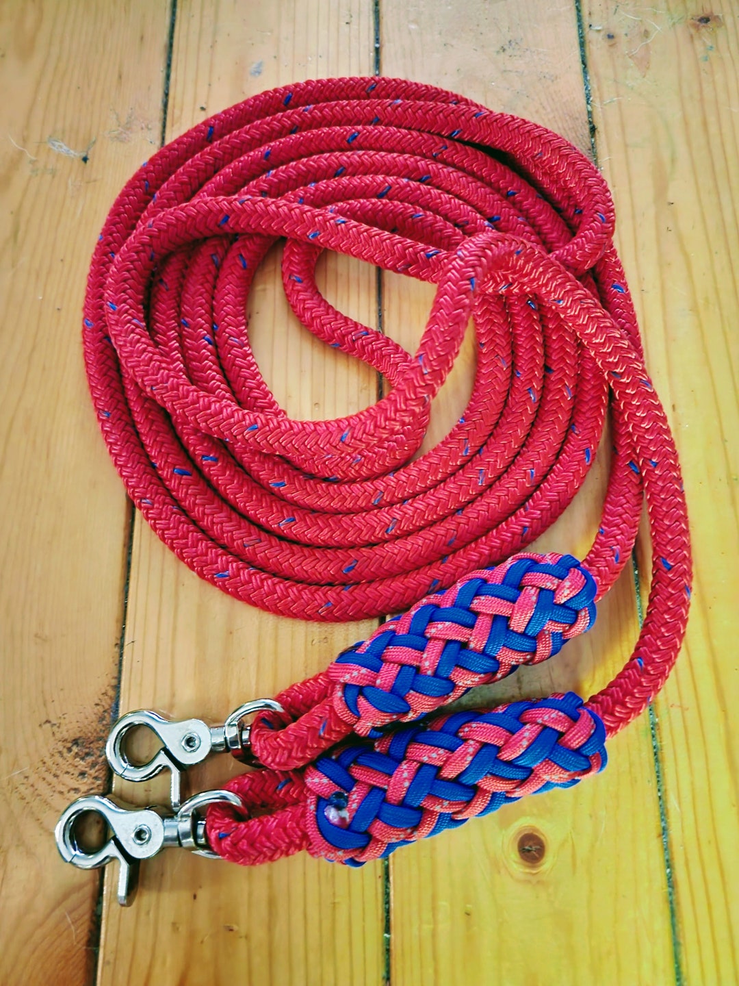 Trail Reins Red Gift for Her Horse Tack Trail Reins Custom 9ft Soft Red ...