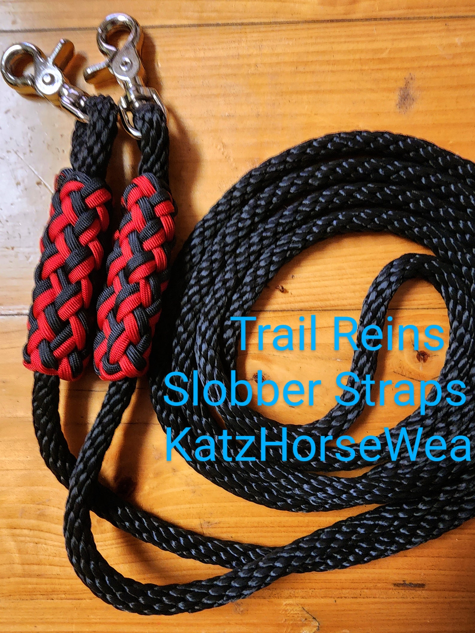 Equestrian Green Rope Trail Reins With Custom Paracord Slobber Straps ...