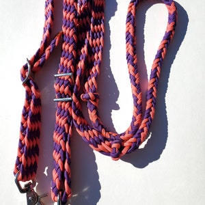Reins Braided Pink/purple Barrel Adjustable Sport-western Pink/purple ...