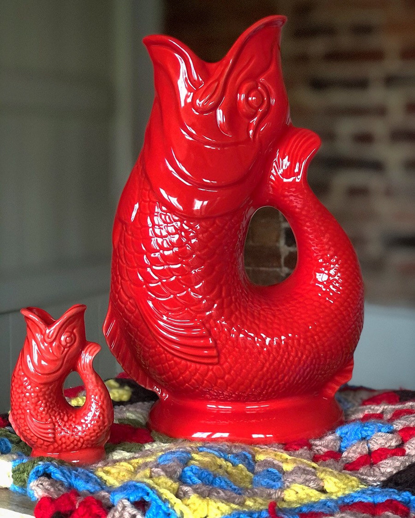 Extra Large Gluggle Jugs Fish Jug Glug Glugging Vase Wade Sage | Etsy