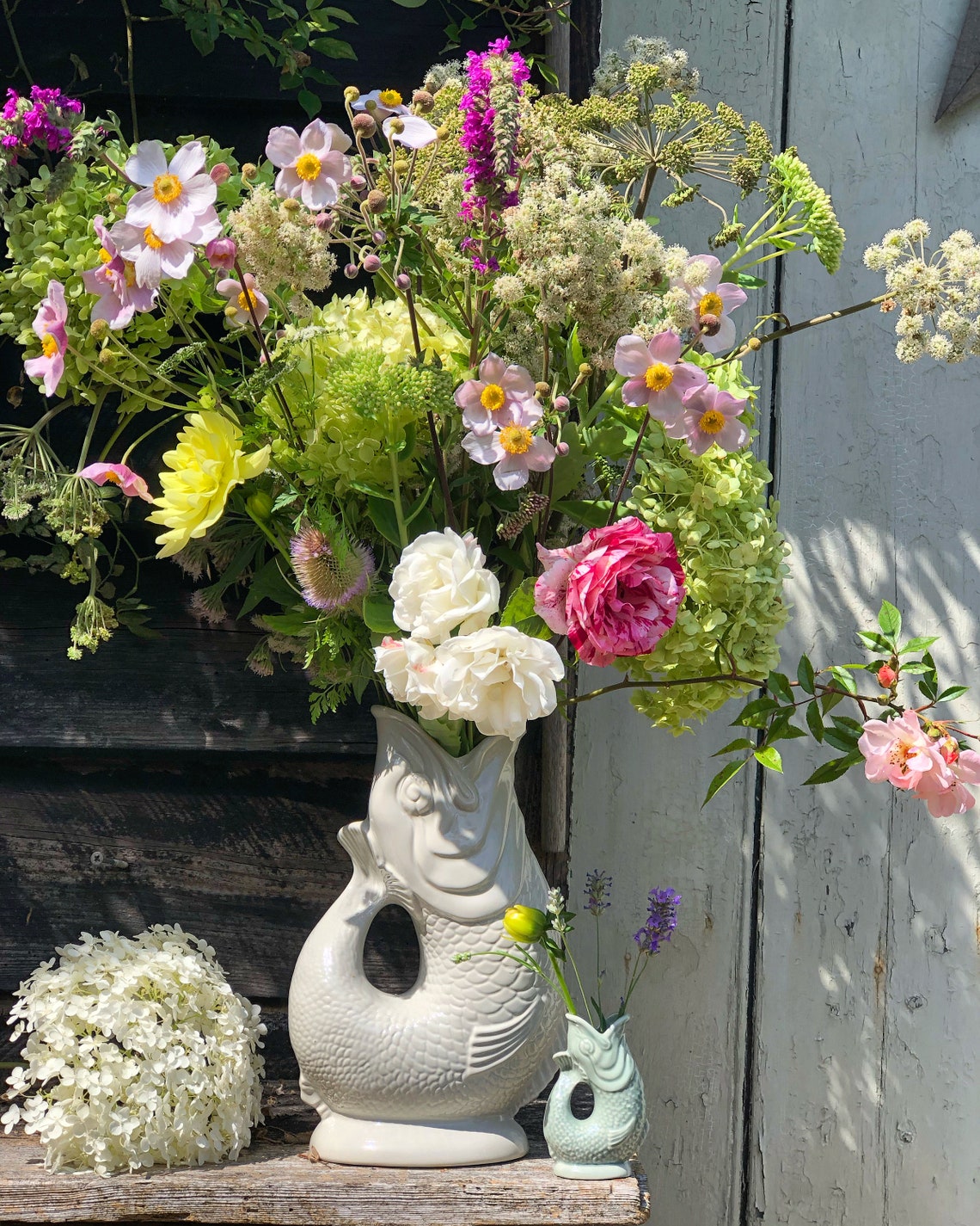 Extra Large Gluggle Jugs Fish Jug Glug Glugging Vase Wade Sage | Etsy