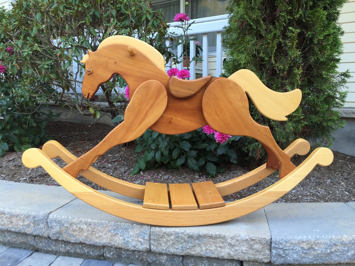 Wooden Rocking Horse // Cavallo Tuscano // Handmade Artisan Rocking ...