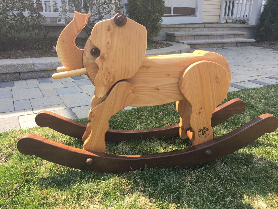 Wooden Rocking Elephant Rocking Animal // L'elefante // Handmade ...