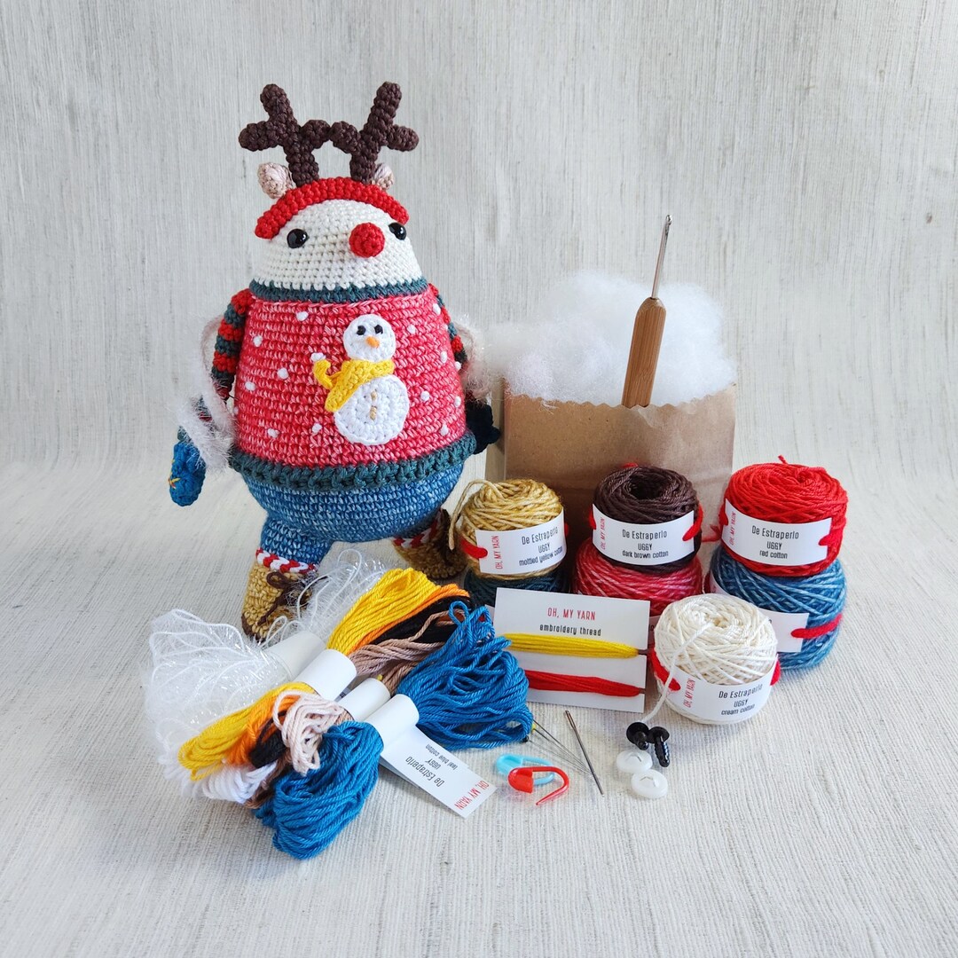 De Estraperlo UGGY the Ugly Sweater Guy DIY Crochet Amigurumi Kit With ...