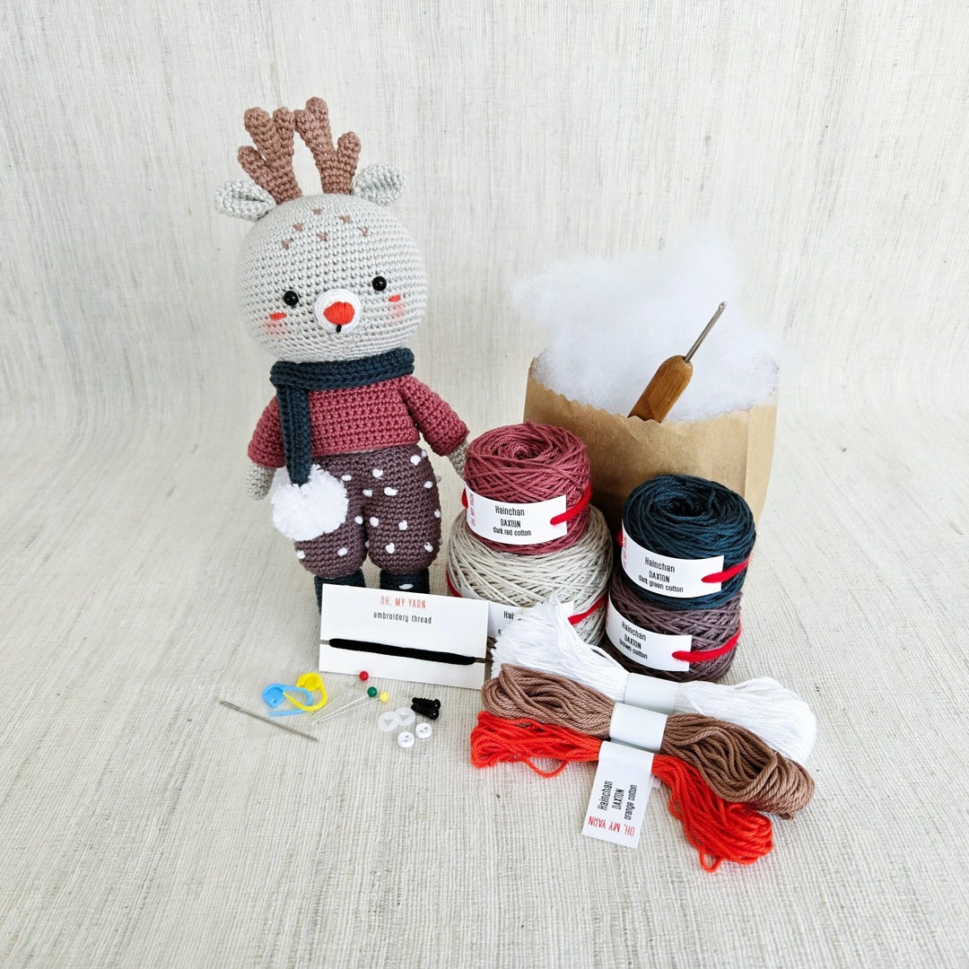 Hainchan - DAXTON the Little Reindeer - DIY Crochet Amigurumi Kit ...