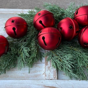 Christmas Bells Large Red Bells Ornament Metal Christmas Bells for ...