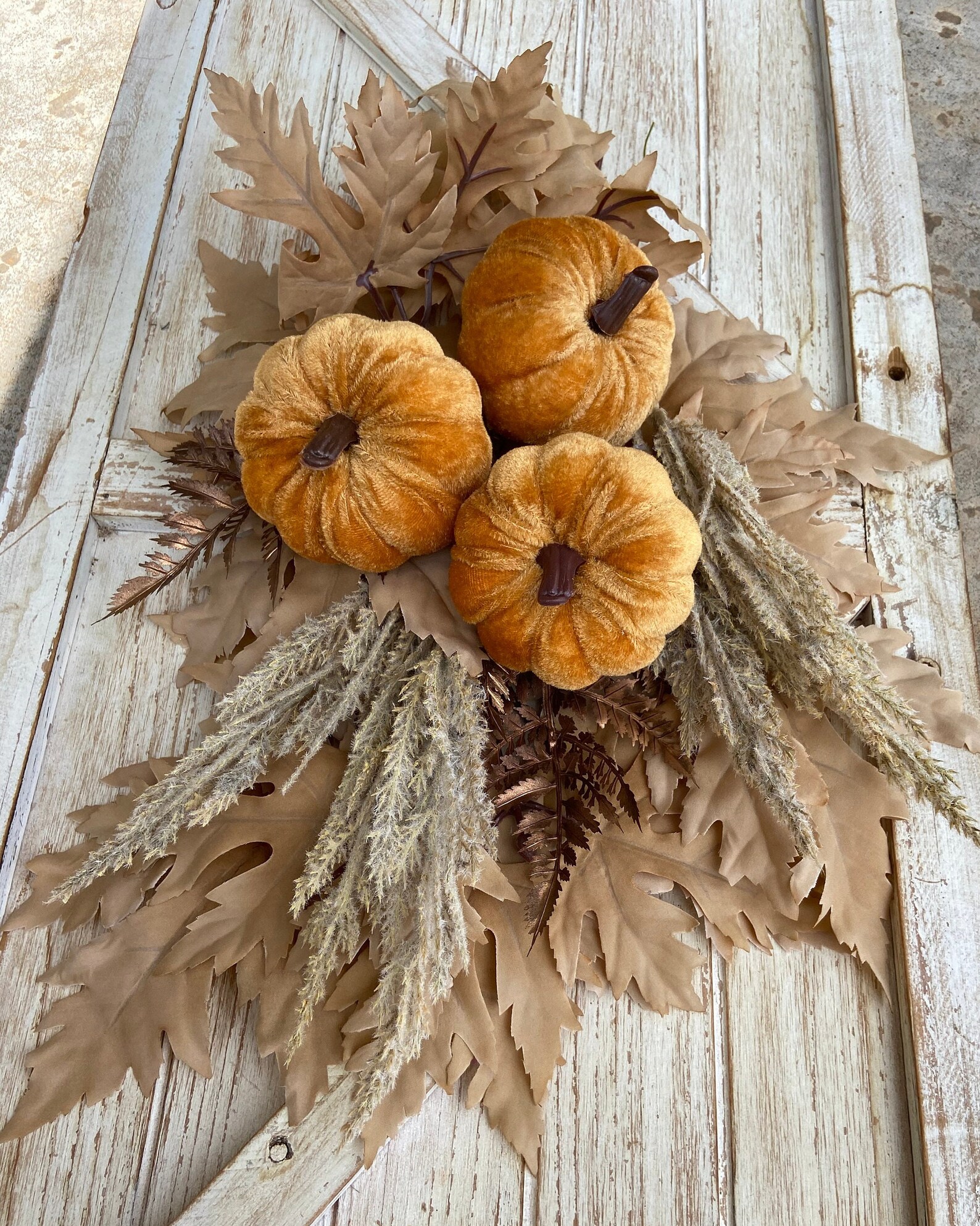 Pumpkin Pick Velvet, Fall Pick, Wreath Supply, Thanksgiving Table Decor ...
