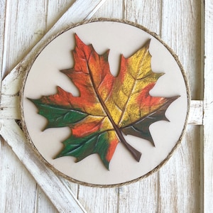 Hand Painted Fall Sign Maple Leaf Sign Wreath Supply Fall Gift Hostess ...