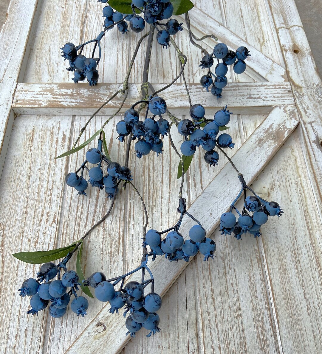 Blueberry Garland Decoration Mantle Kitchen Decor Faux Blueberry Branch ...
