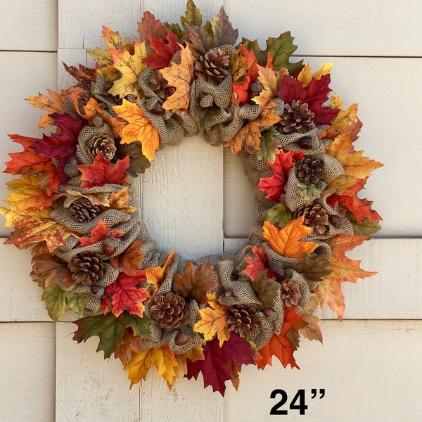 Fall Burlap Wreath - Etsy