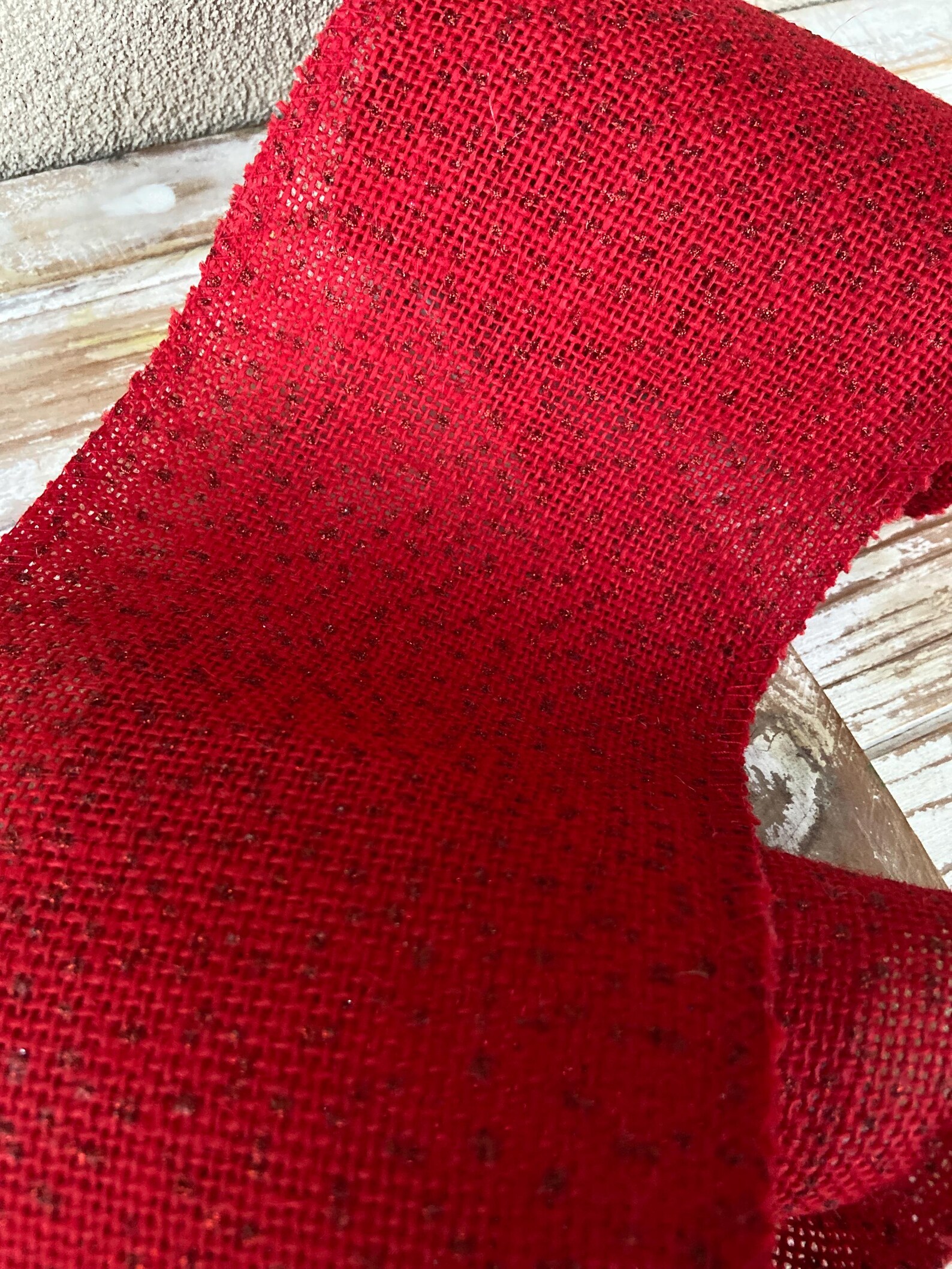 Burlap Roll Red Sparkle Burlap Ribbon Jute Burlap Red Burlap Ribbon ...