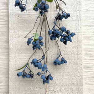 Blueberry Garland Decoration Mantle Kitchen Decor Faux Blueberry Branch ...