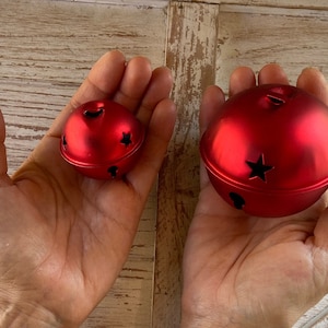 Christmas Bells Large Red Bells Ornament Metal Christmas Bells for ...