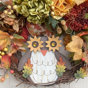 Owl Wreath Fall Front Door Welcome Wreath Porch Decor Autumn ...