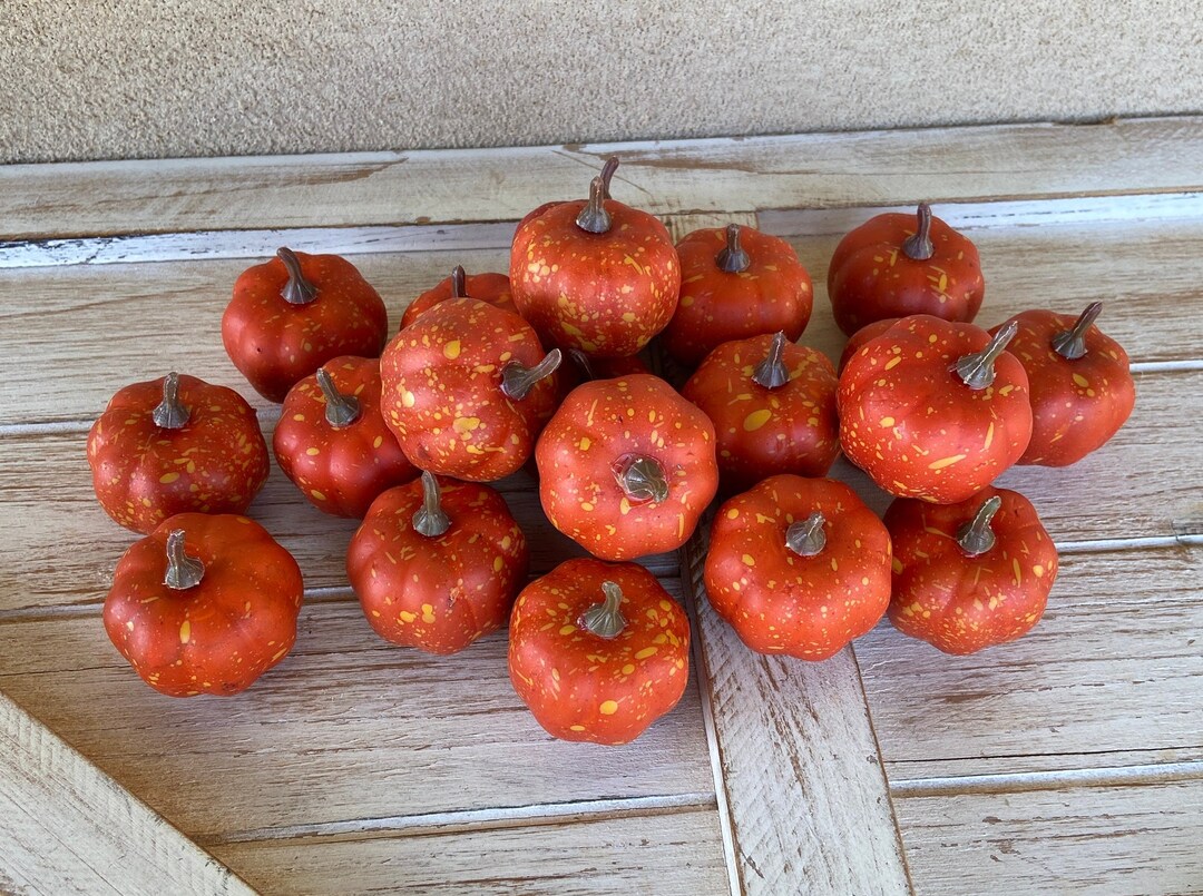 Pumpkin Mini Fall Orange Pumpkin Decor Fall Wreath Supply Tier Tray ...