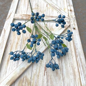 Blueberry Garland Decoration Mantle Kitchen Decor Faux Blueberry Branch ...