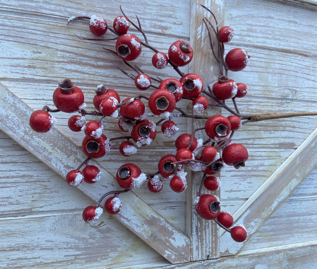 Red Berry Branch Christmas Pick Red Berry Floral Supply Berry Wreath ...