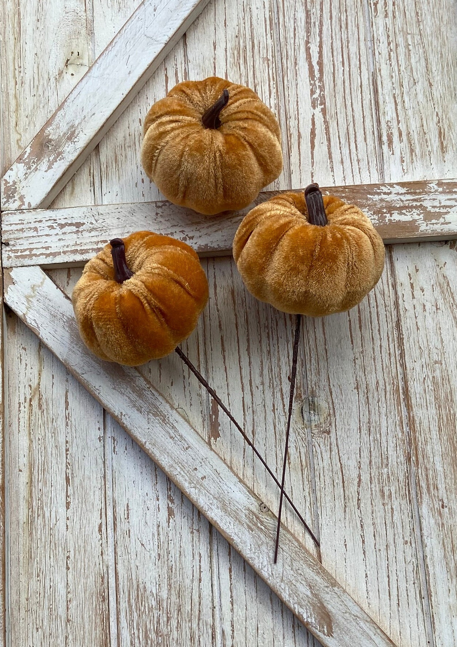 Pumpkin Pick Velvet, Fall Pick, Wreath Supply, Thanksgiving Table Decor ...