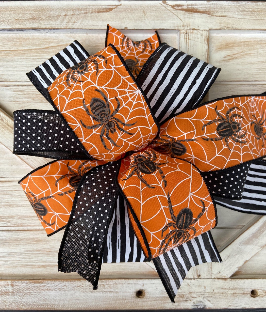 Halloween Bow, Large Lantern Bow, Spider Bow, Halloween Mailbox Bow ...