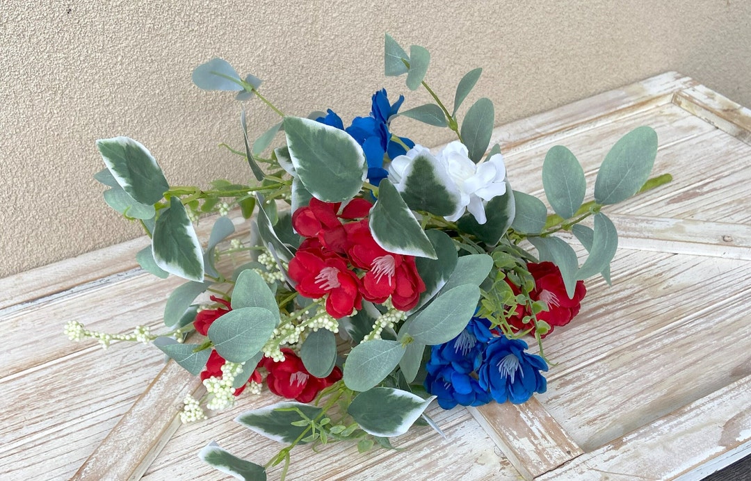 July 4 Floral Bush Artificial Floral Stem Patriotic Wreath Supply July ...