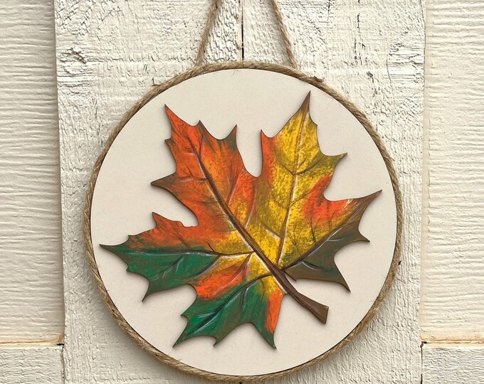 Hand Painted Fall Sign Maple Leaf Sign Wreath Supply Fall Gift Hostess ...