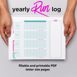 Running Record Sheet, Yearly Run Log, Monthy Running Log, Running Log ...