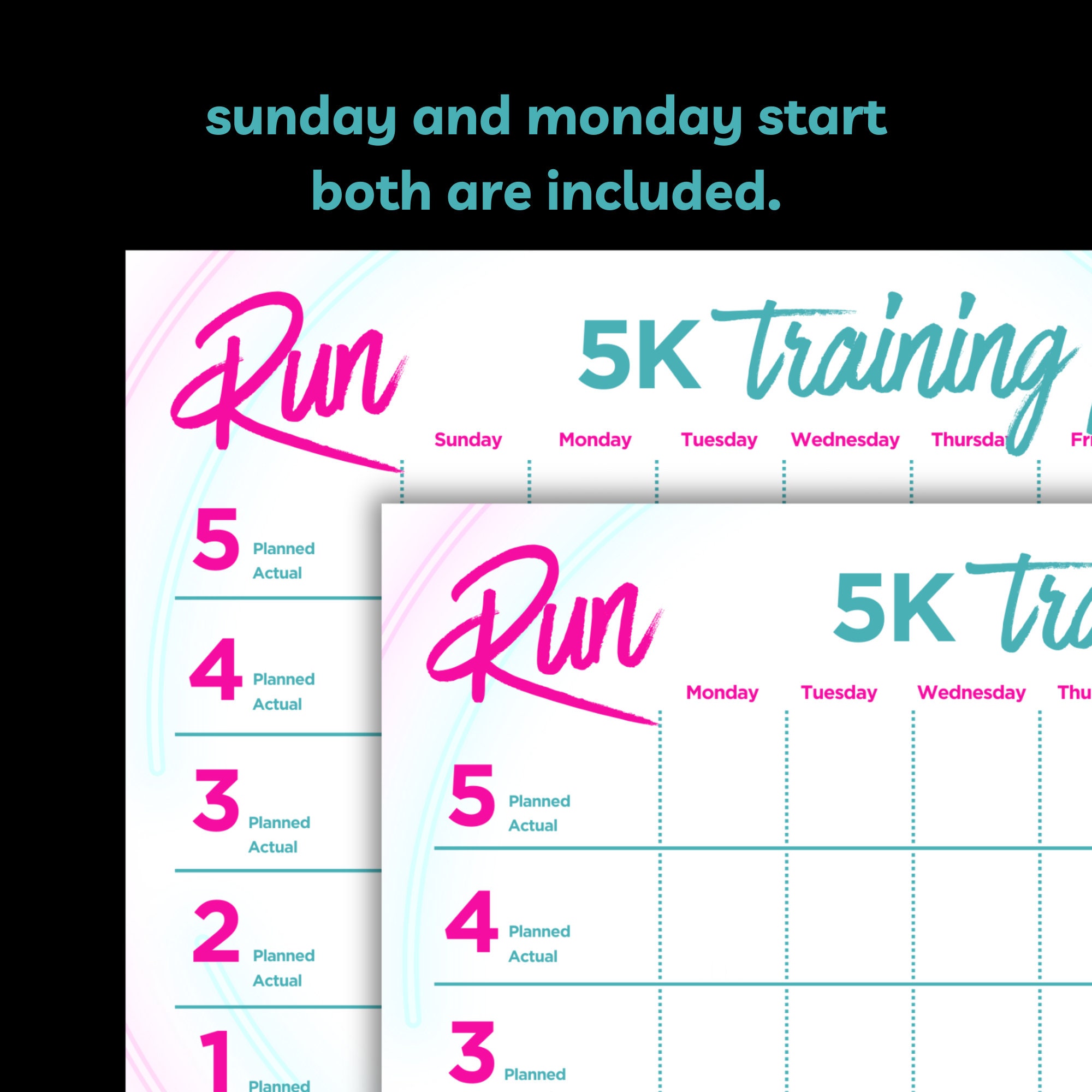 5 Week 5K Run, Training Plan Template, Self Coached Runner, Train for ...