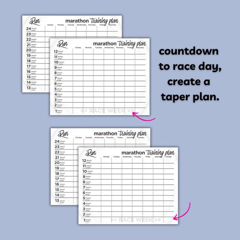 24 Week Marathon Training Plan Template, 6 Month Marathon Plan ...