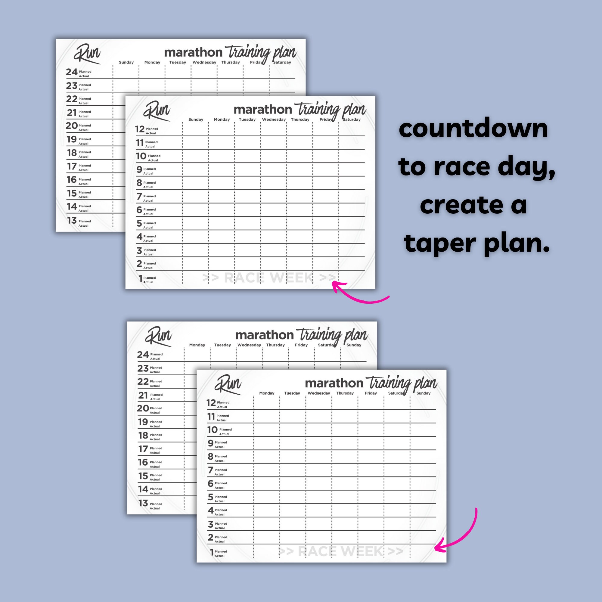 24 Week Marathon Training Plan Template, 6 Month Marathon Plan ...