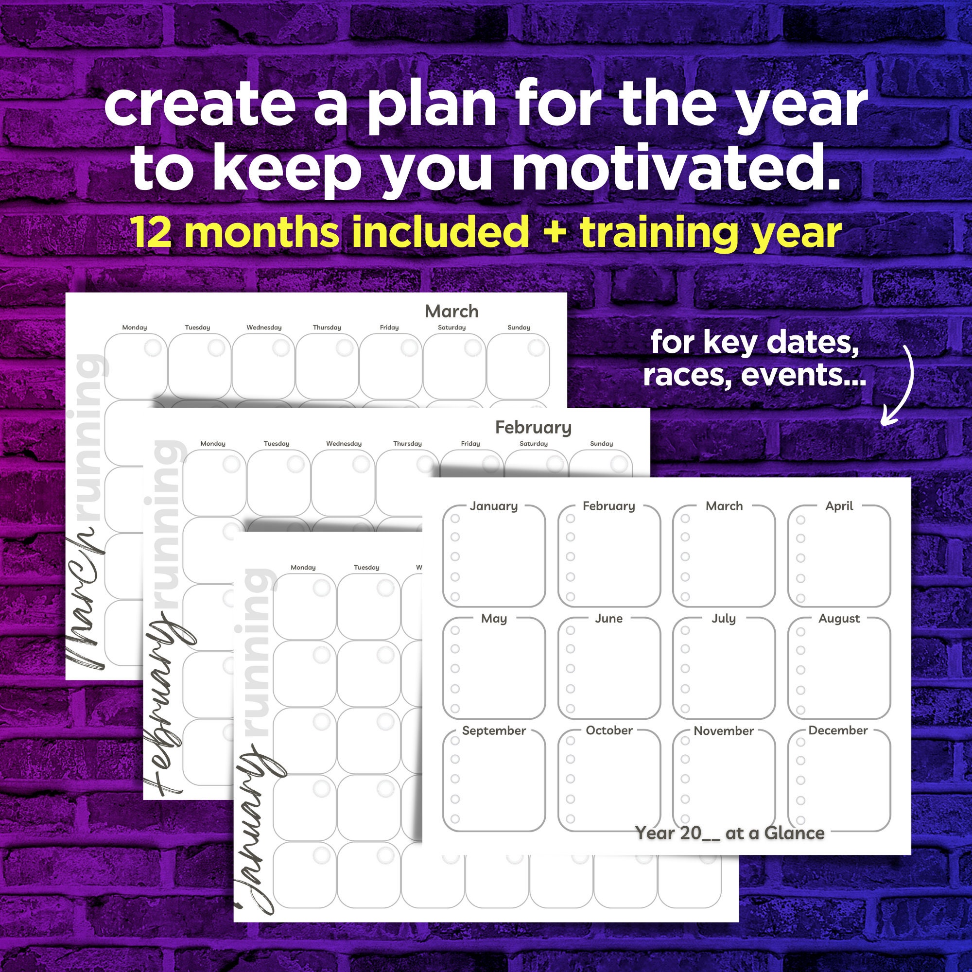 Run Planner, Printable Running Log, Includes Run Workouts, Running ...